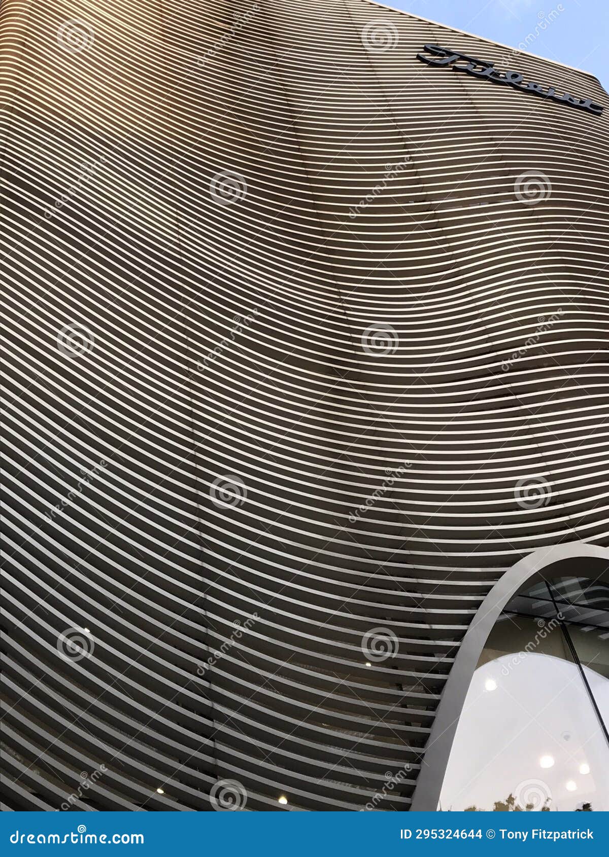 Wavy Building Facade with Lines Editorial Stock Image - Image of ...