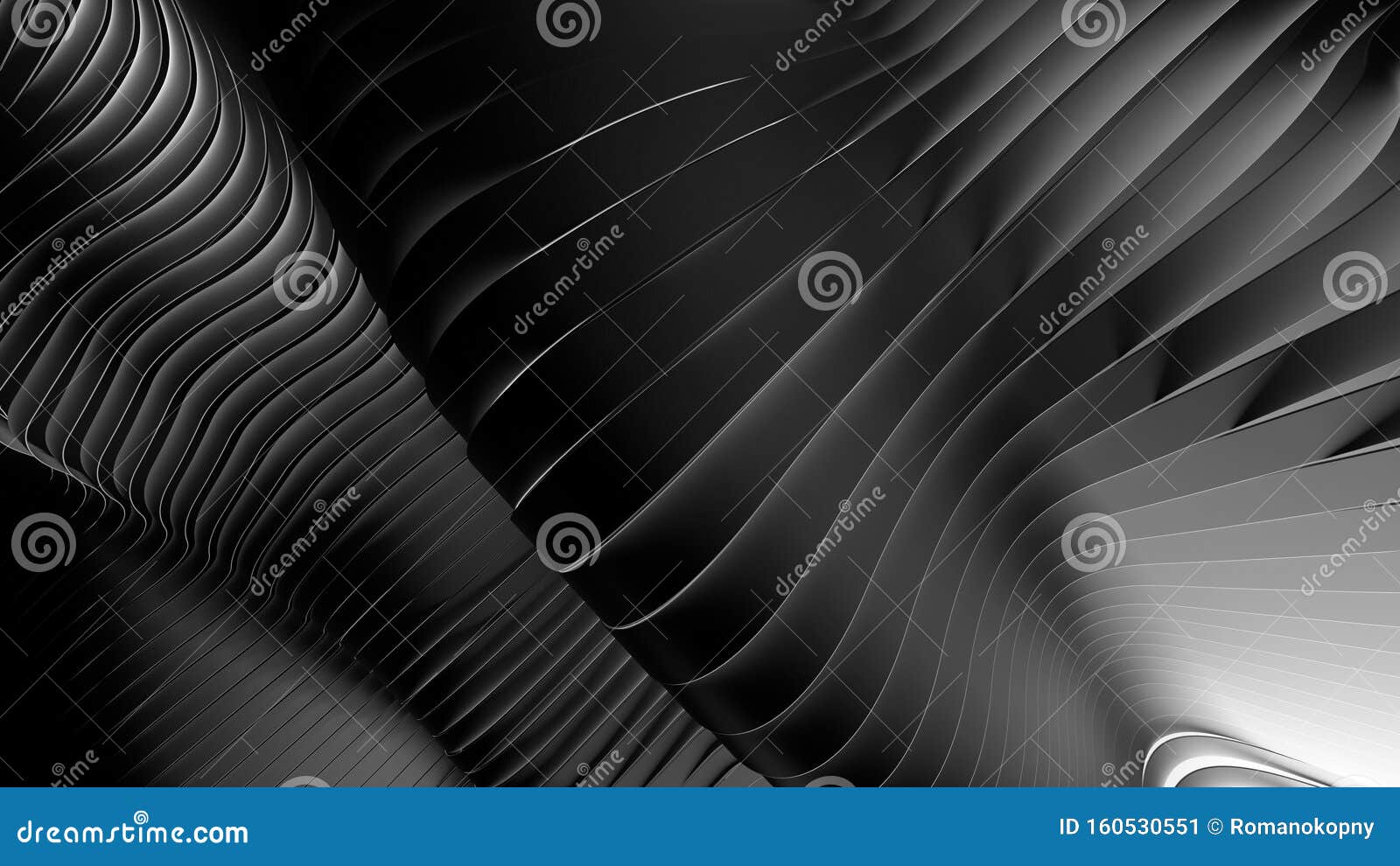 Wavy Bw Abstract Background.3d Render Stock Illustration - Illustration ...