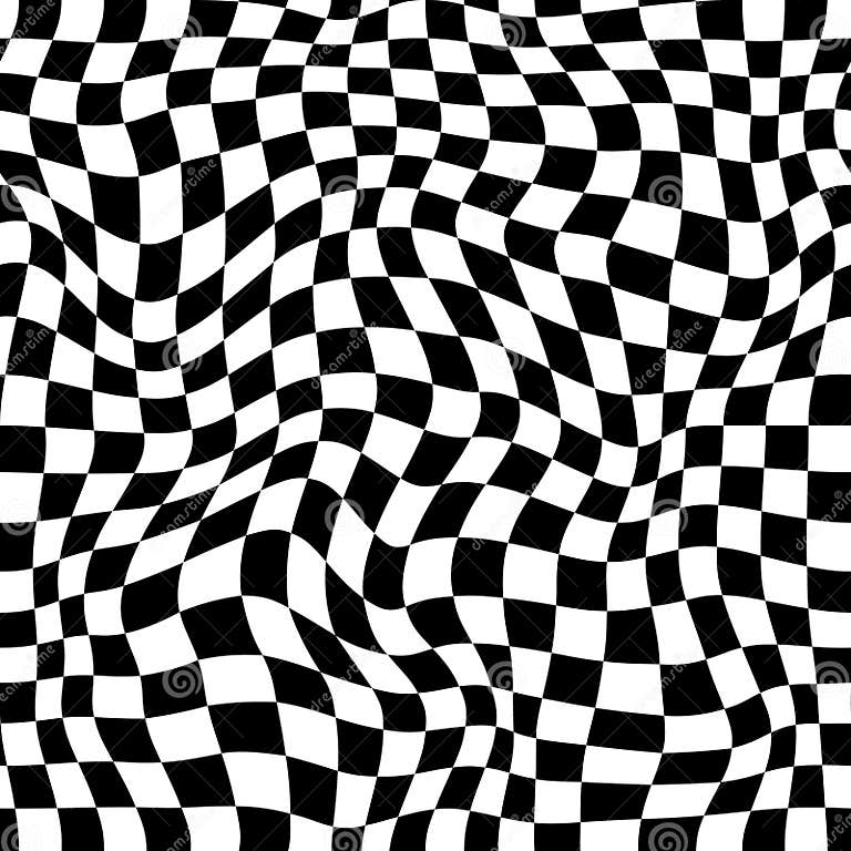 Wavy Checker Pattern with Optical Illusion Effect Stock Illustration ...