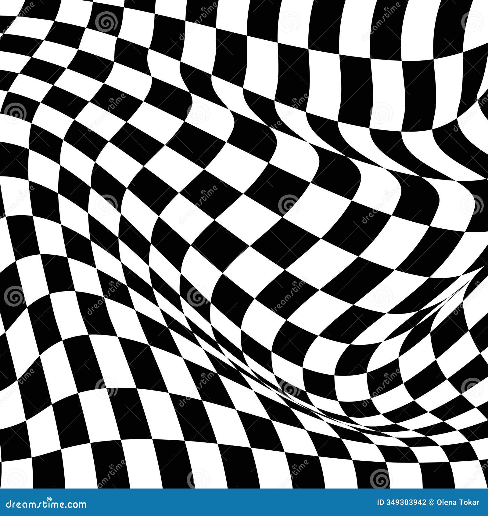 Wavy Checkerboard Background Visual Illusion Distortion. Chess Board ...