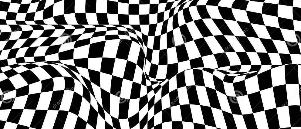 Wavy Checkerboard Visual Distortion Illusion. Chess Board Stock ...