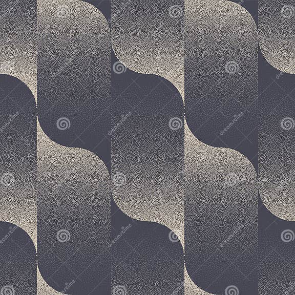 Wavy Checkered Grid Seamless Pattern Trendy Dot Work Abstract Vector ...