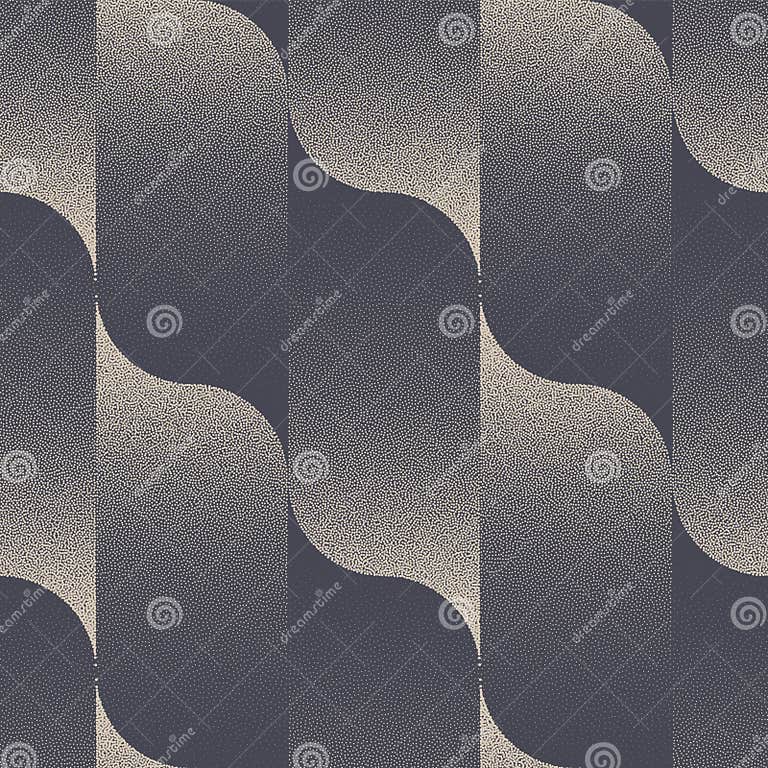 Wavy Checkered Grid Seamless Pattern Trendy Dot Work Abstract Vector ...