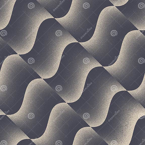 Wavy Checkered Tilt Structure Dotted Seamless Pattern Vector Abstract ...