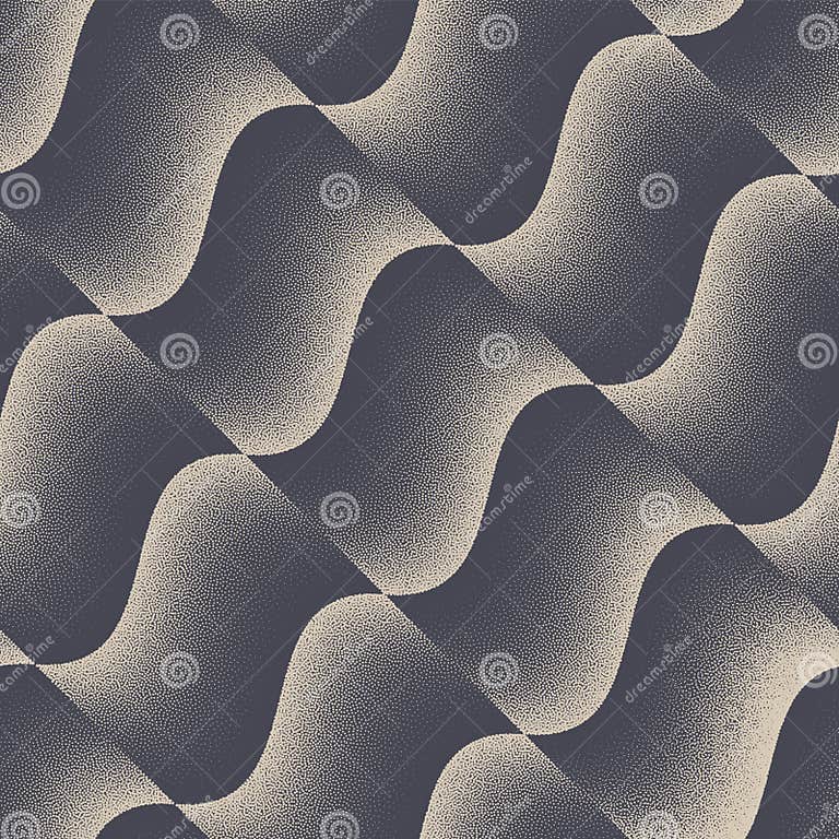 Wavy Checkered Tilt Structure Dotted Seamless Pattern Vector Abstract ...