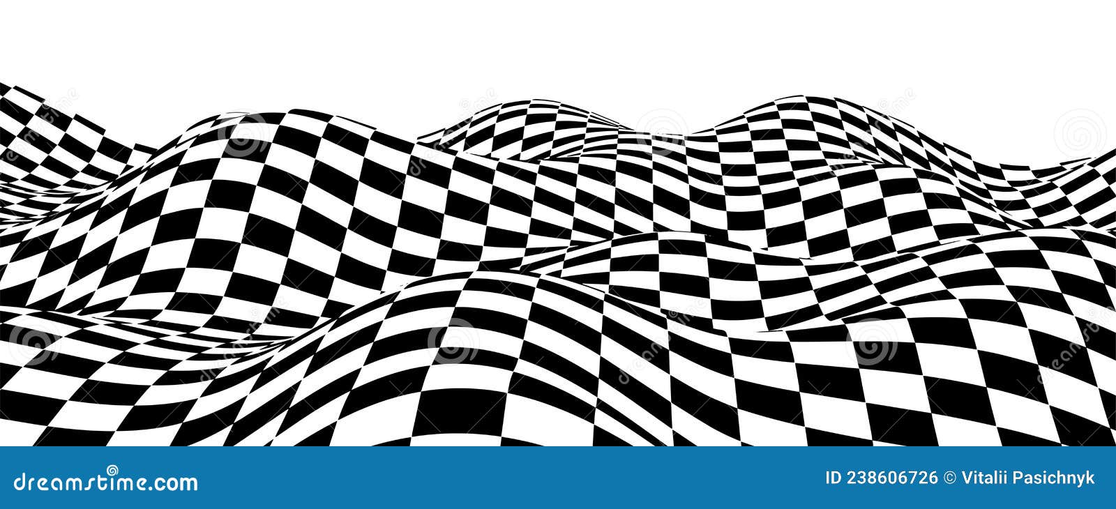 Wavy Chess Board. Chessboard Concept. Wave Distortion Effect. Vector ...