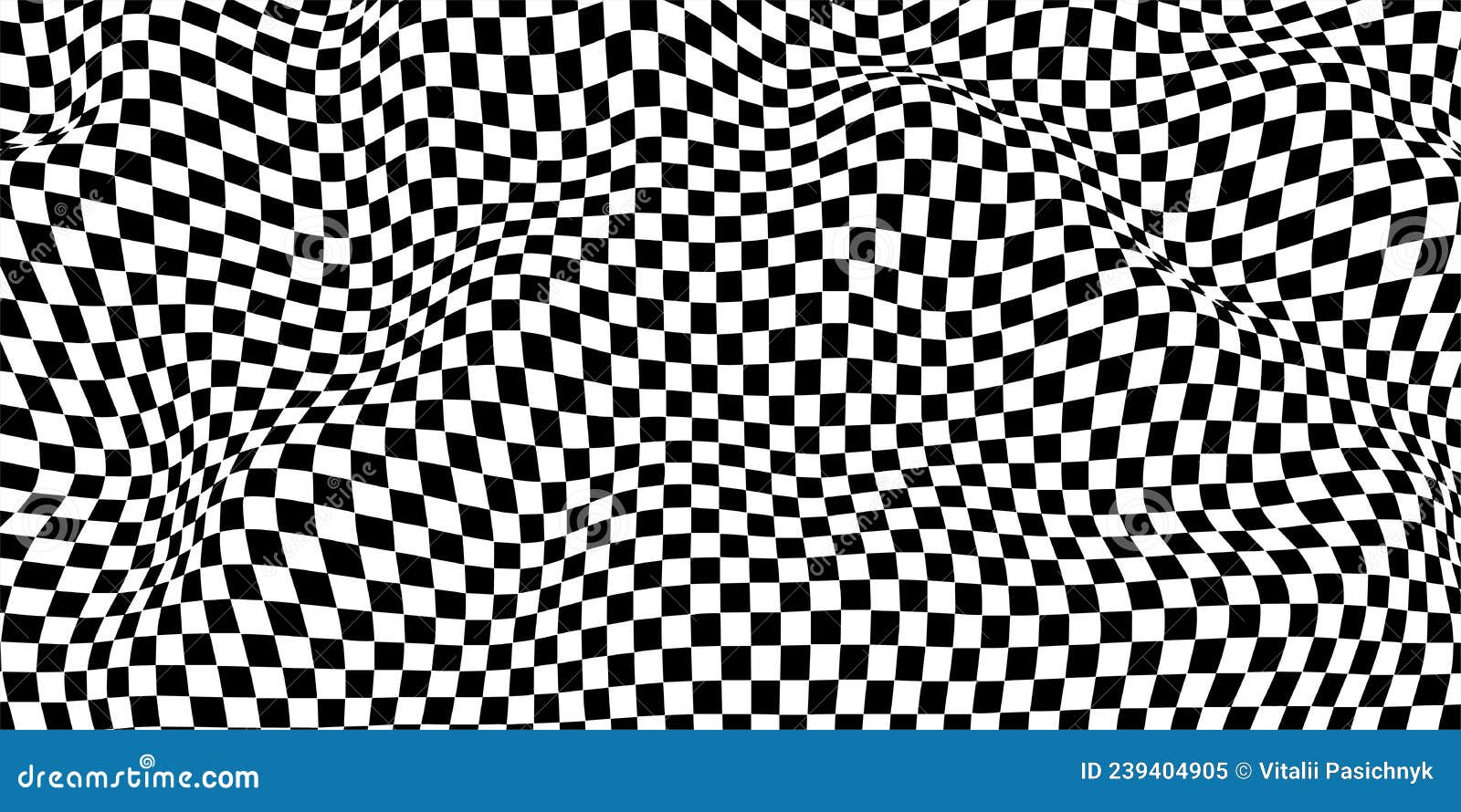 Wavy Chess Board. Chessboard Concept. Wave Distortion Effect. Vector ...