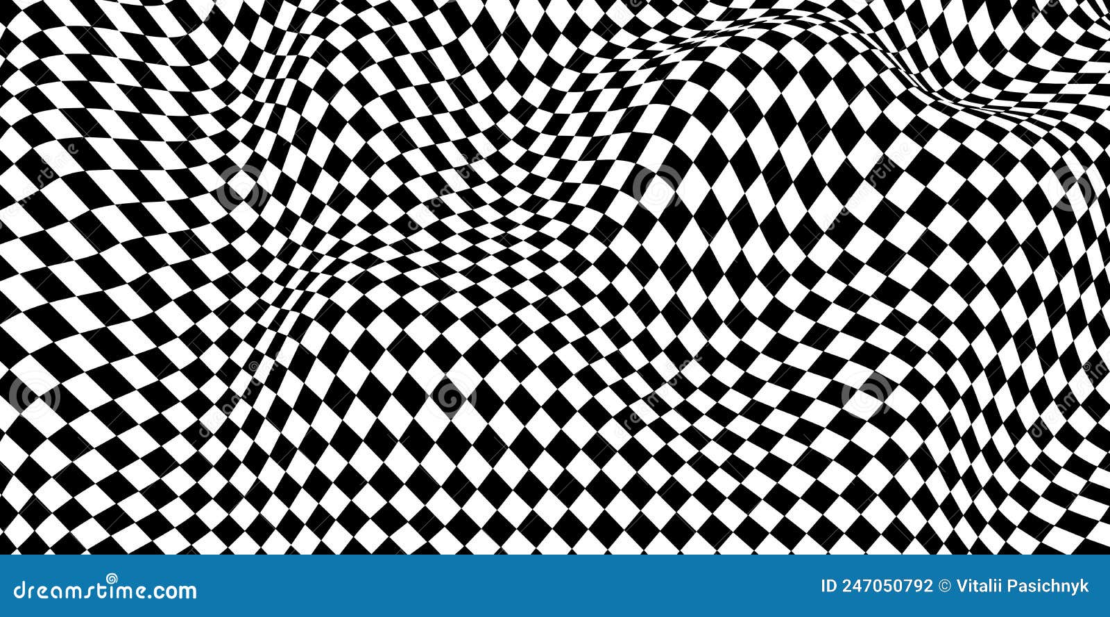 Wavy Chess Board. Chessboard Concept. Wave Distortion Effect. Vector ...