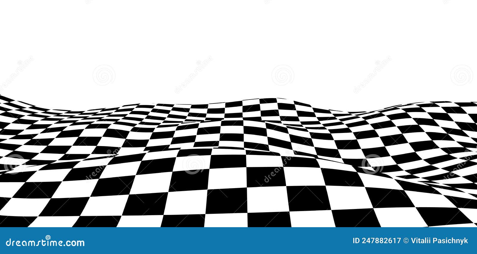 Wavy Chess Board. Chessboard Concept. Wave Distortion Effect. Vector ...