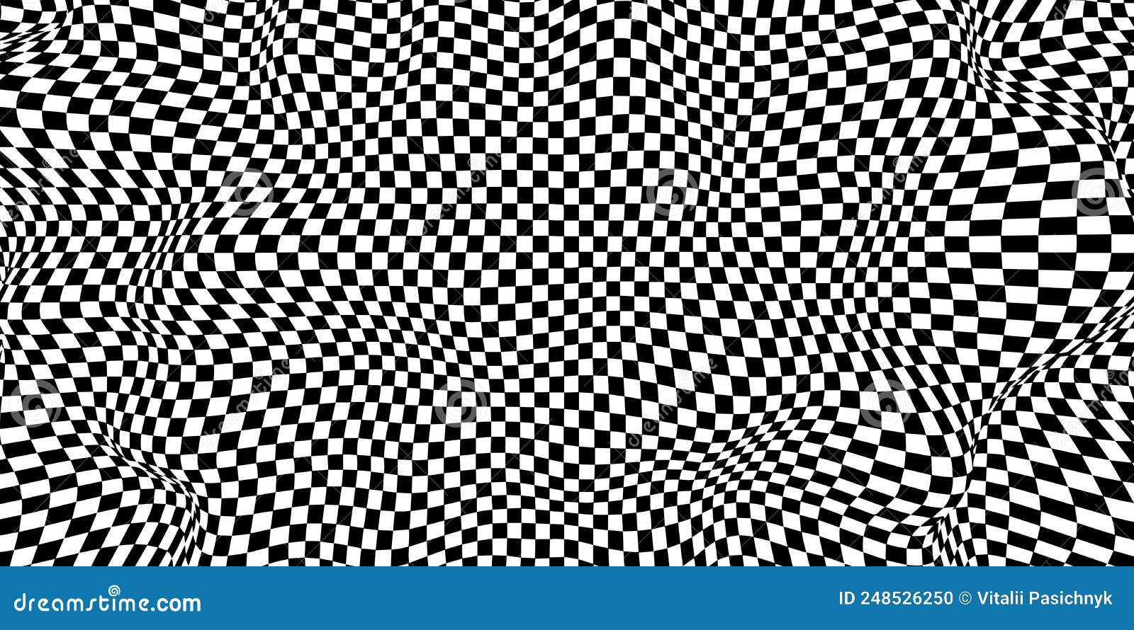 Wavy Chess Board. Chessboard Concept. Wave Distortion Effect. Vector ...