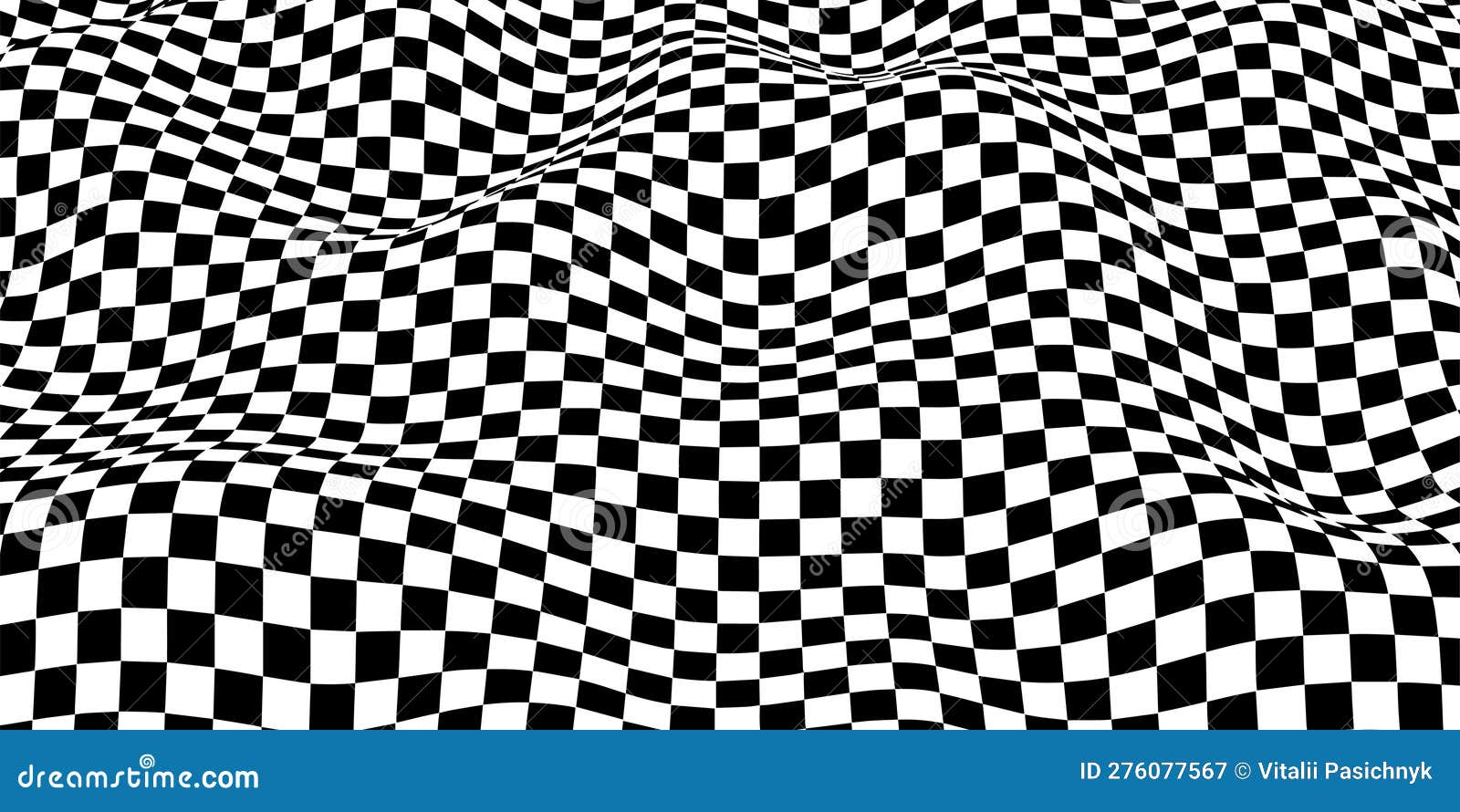 Wavy Chess Board. Chessboard Concept. Wave Distortion Effect. Vector ...
