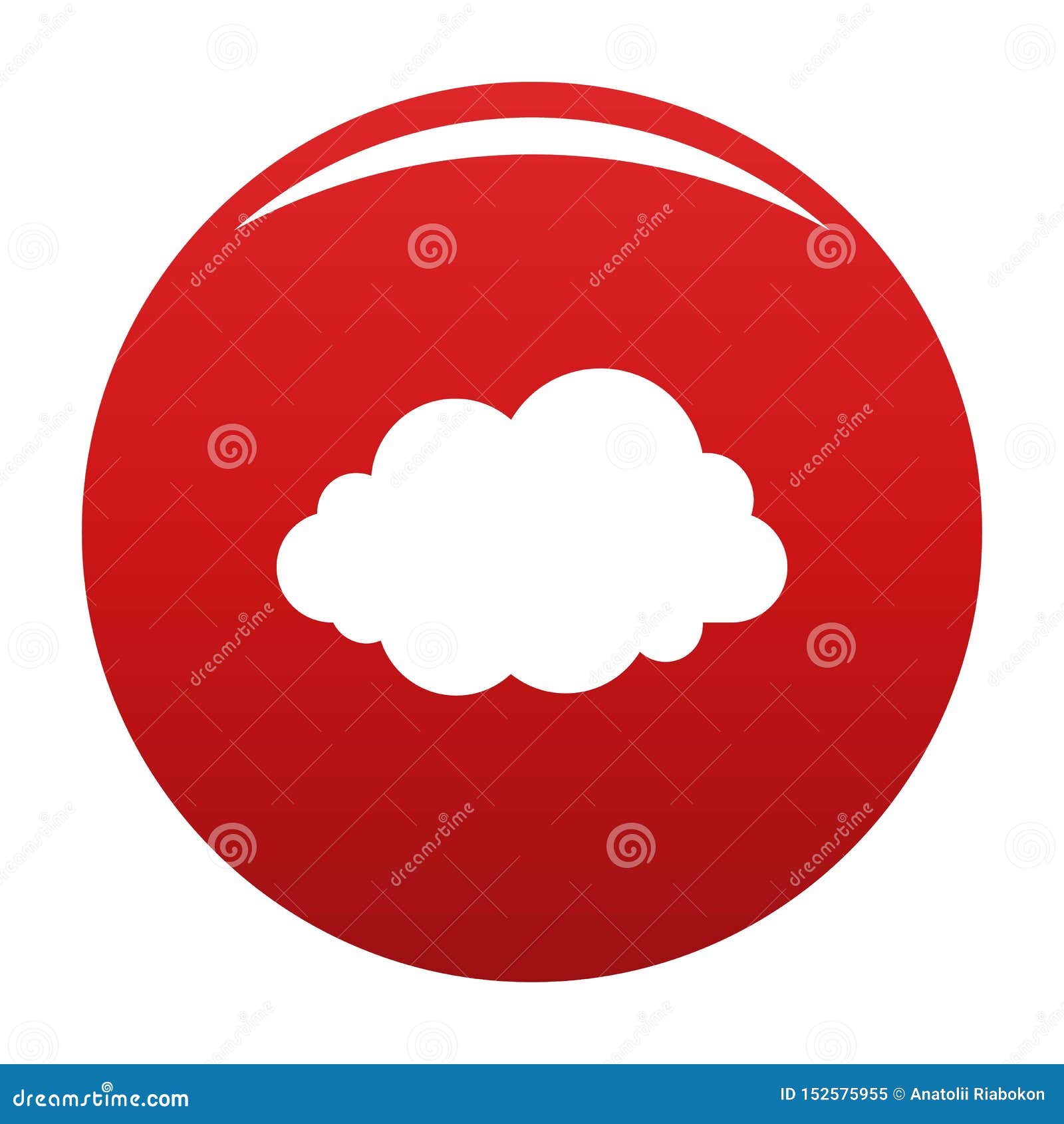 Wavy cloud icon vector red stock vector. Illustration of cloudscape ...