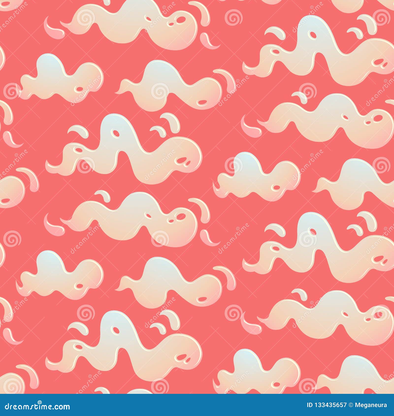 Wavy Clouds Seamless Pattern Background Stock Vector - Illustration of ...