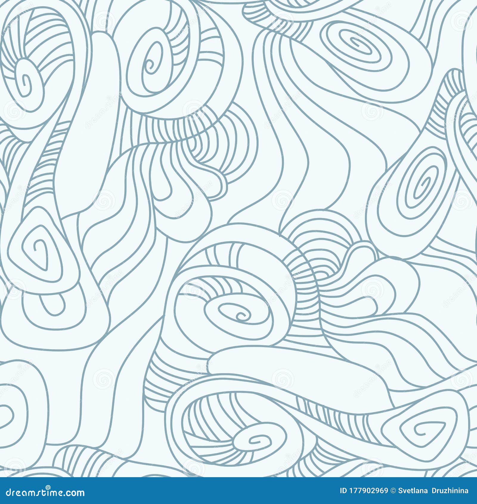 Wavy Distorted Rounds. Seamless Pattern with Deformed Circles. Hand ...