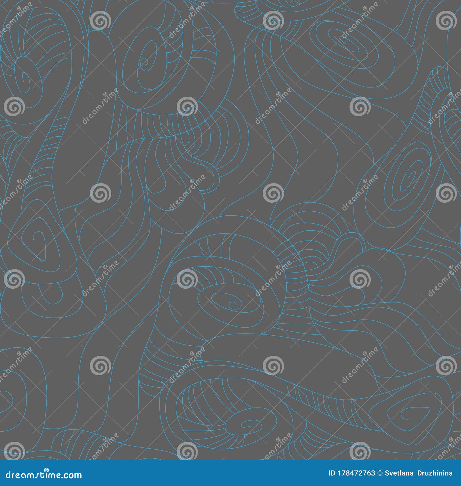 Wavy Distorted Rounds. Seamless Pattern with Deformed Circles. Hand ...