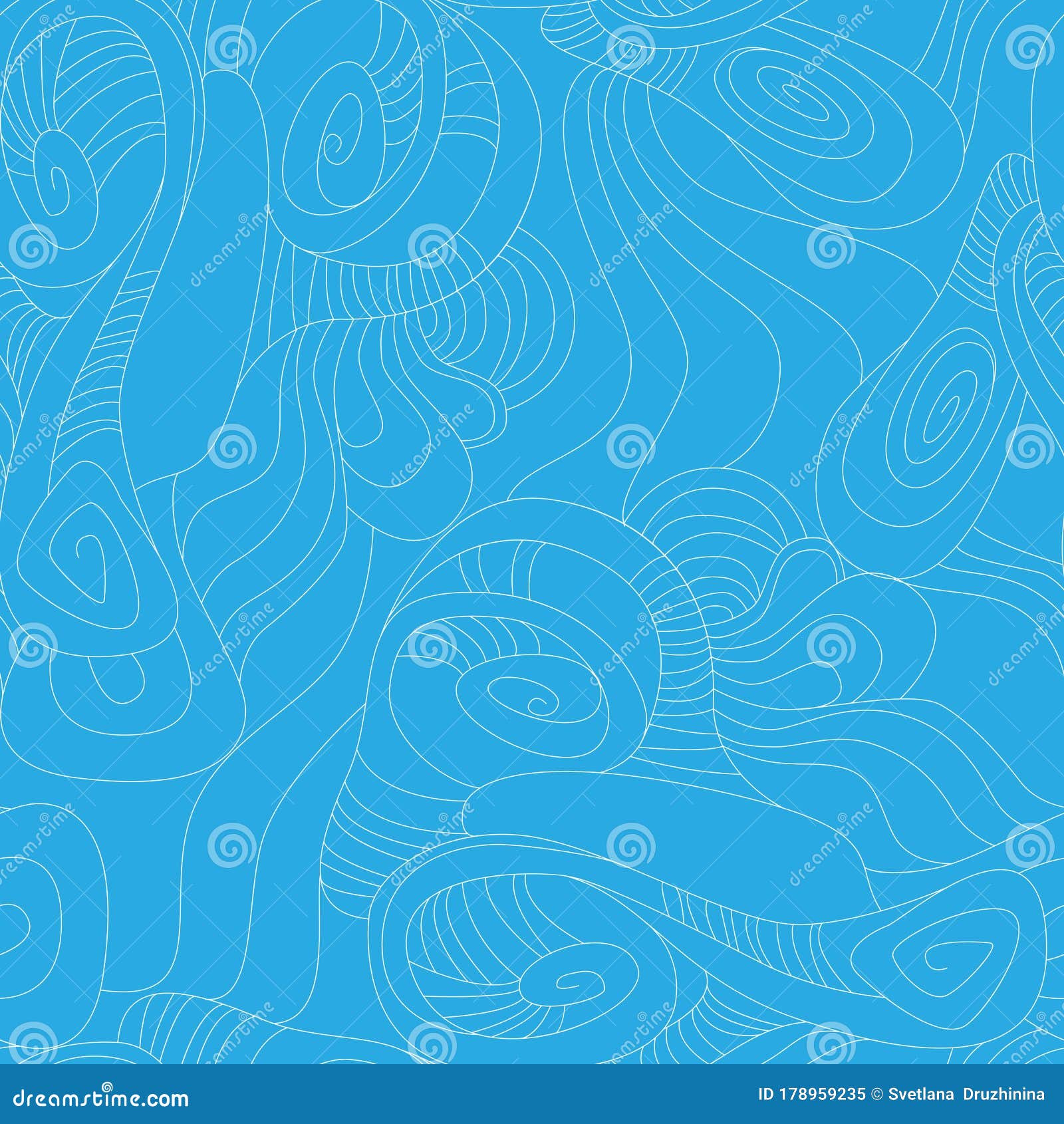 Wavy Distorted Rounds. Seamless Pattern with Deformed Circles. Hand ...