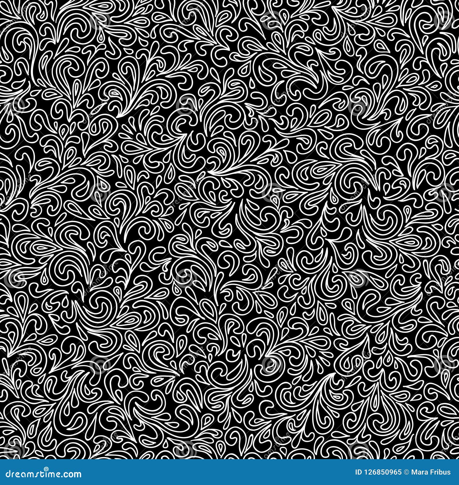 Wavy Doodle Seamless Pattern Stock Vector - Illustration of decoration ...