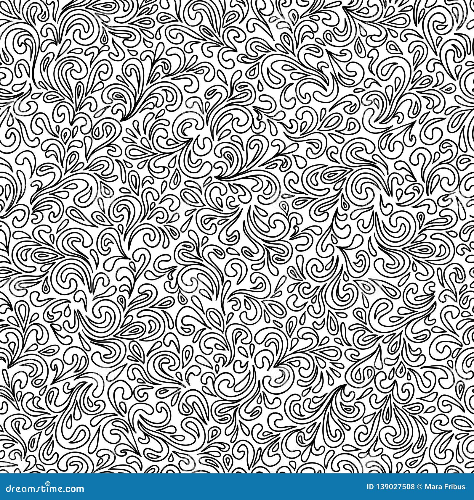 Wavy Doodle Seamless Pattern Stock Vector - Illustration of abstract ...