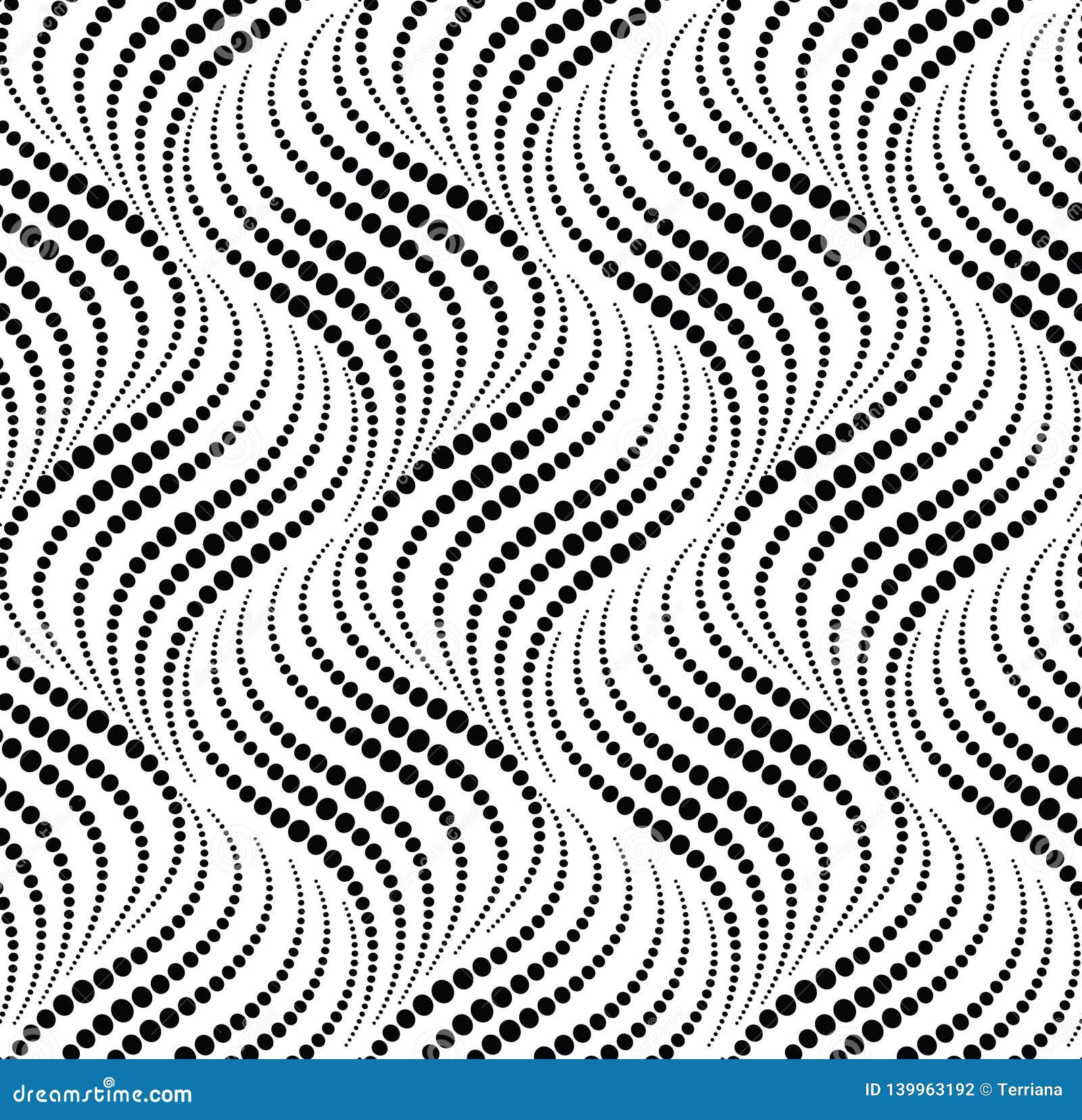 Wavy Dotted Line Seamless Pattern. Ornamental Wavy Texture Stock Photo ...