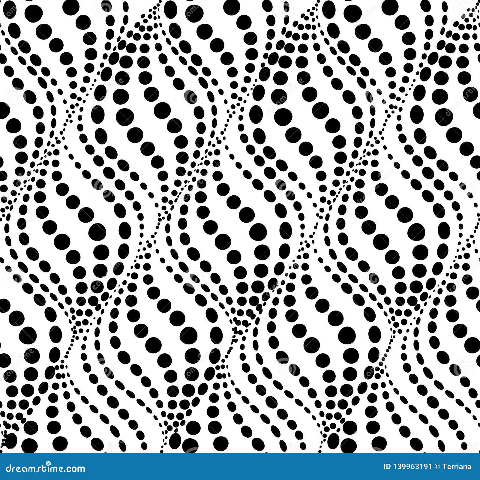 Wavy Dotted Line Seamless Pattern. Ornamental Wavy Texture Stock Image ...