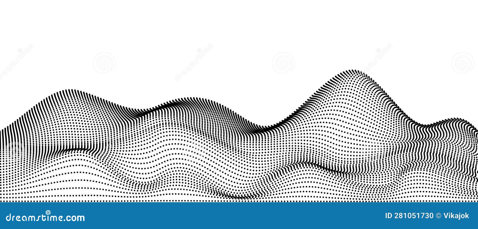 Wavy Dotted Stripes Background. Curve Dashed Lines Pattern. Abstract ...
