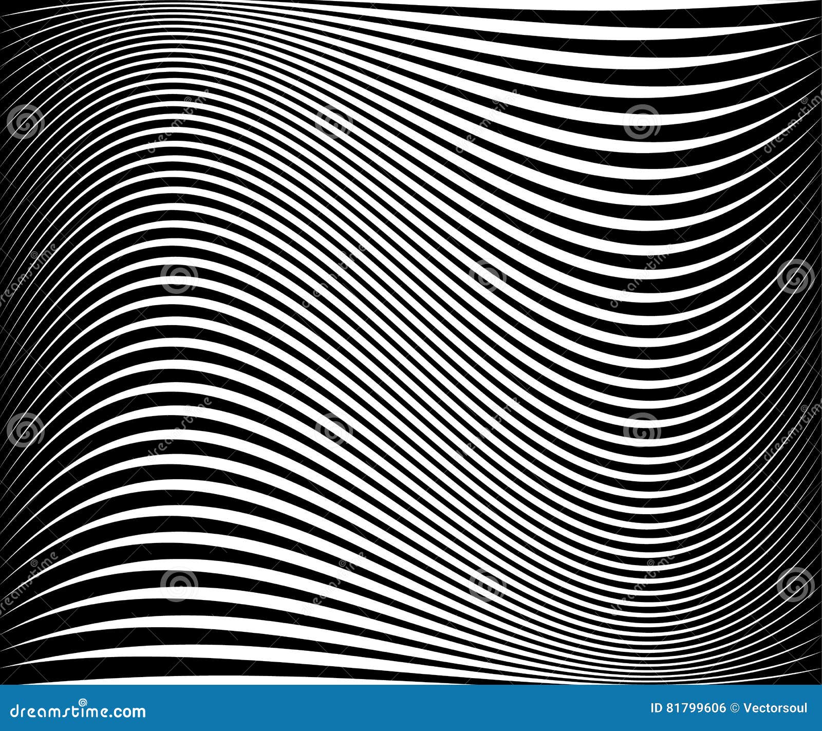 Wavy Dynamic Irregular Lines Monochrome Pattern. Stock Vector ...