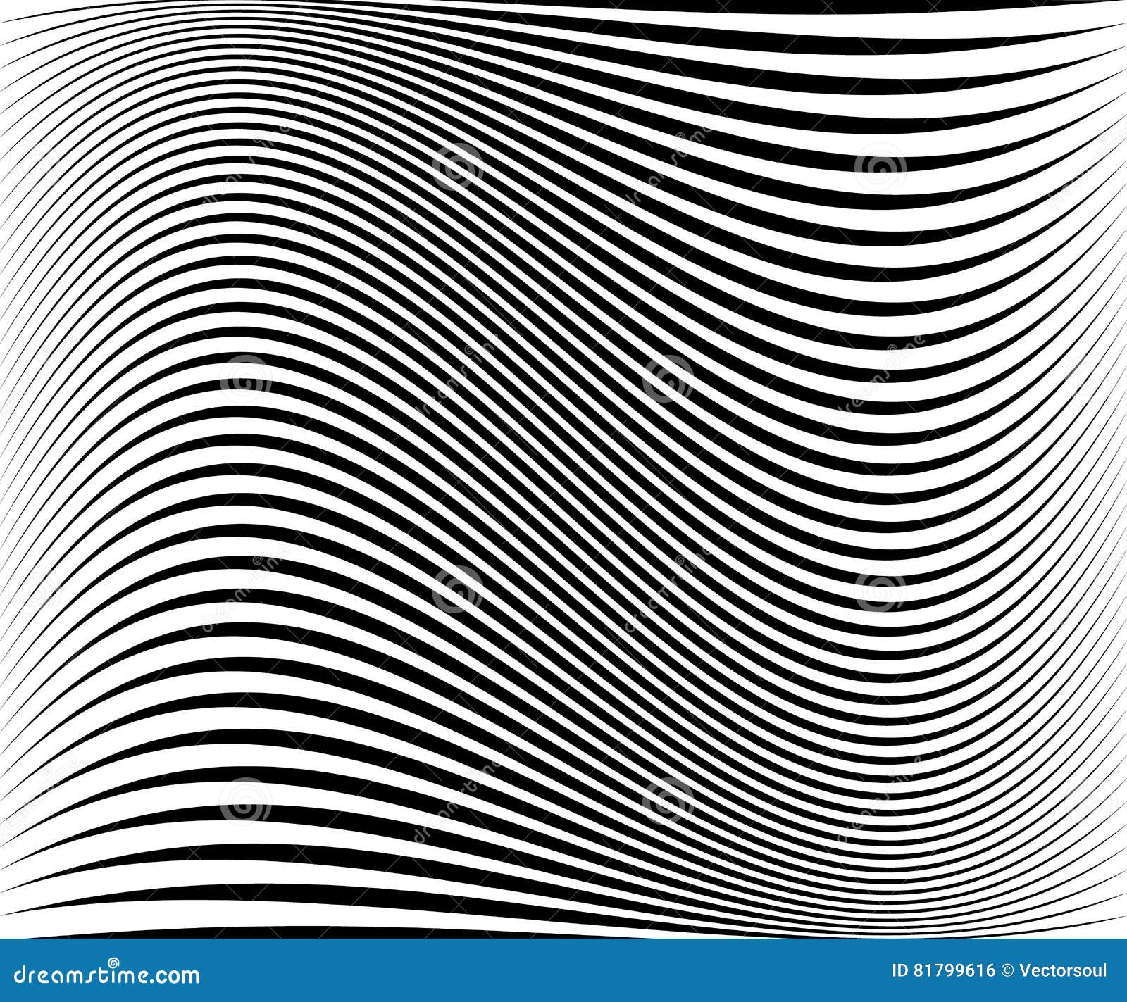 Wavy Dynamic Irregular Lines Monochrome Pattern. Stock Vector ...