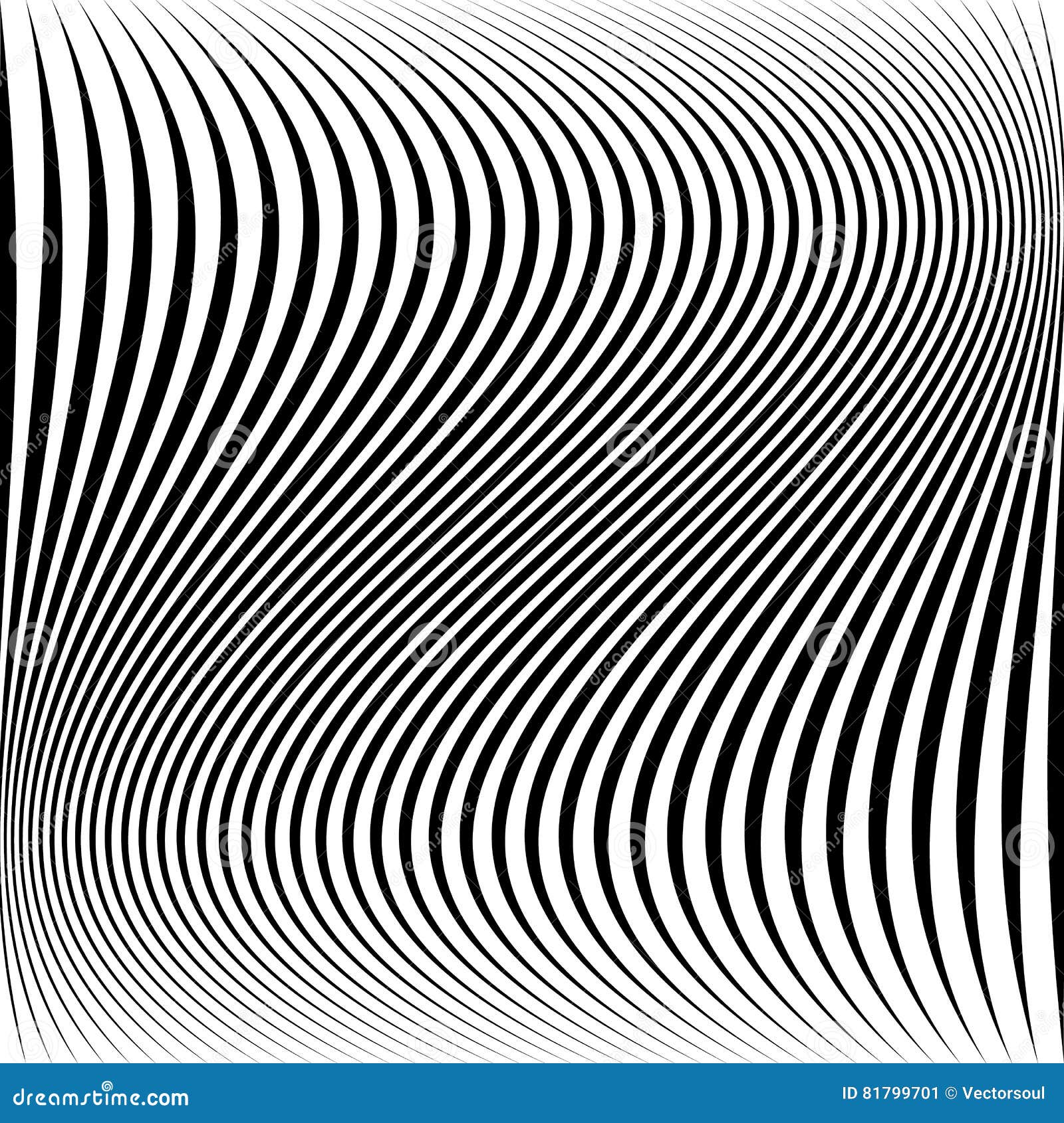 Wavy Dynamic Irregular Lines Monochrome Pattern. Stock Vector ...