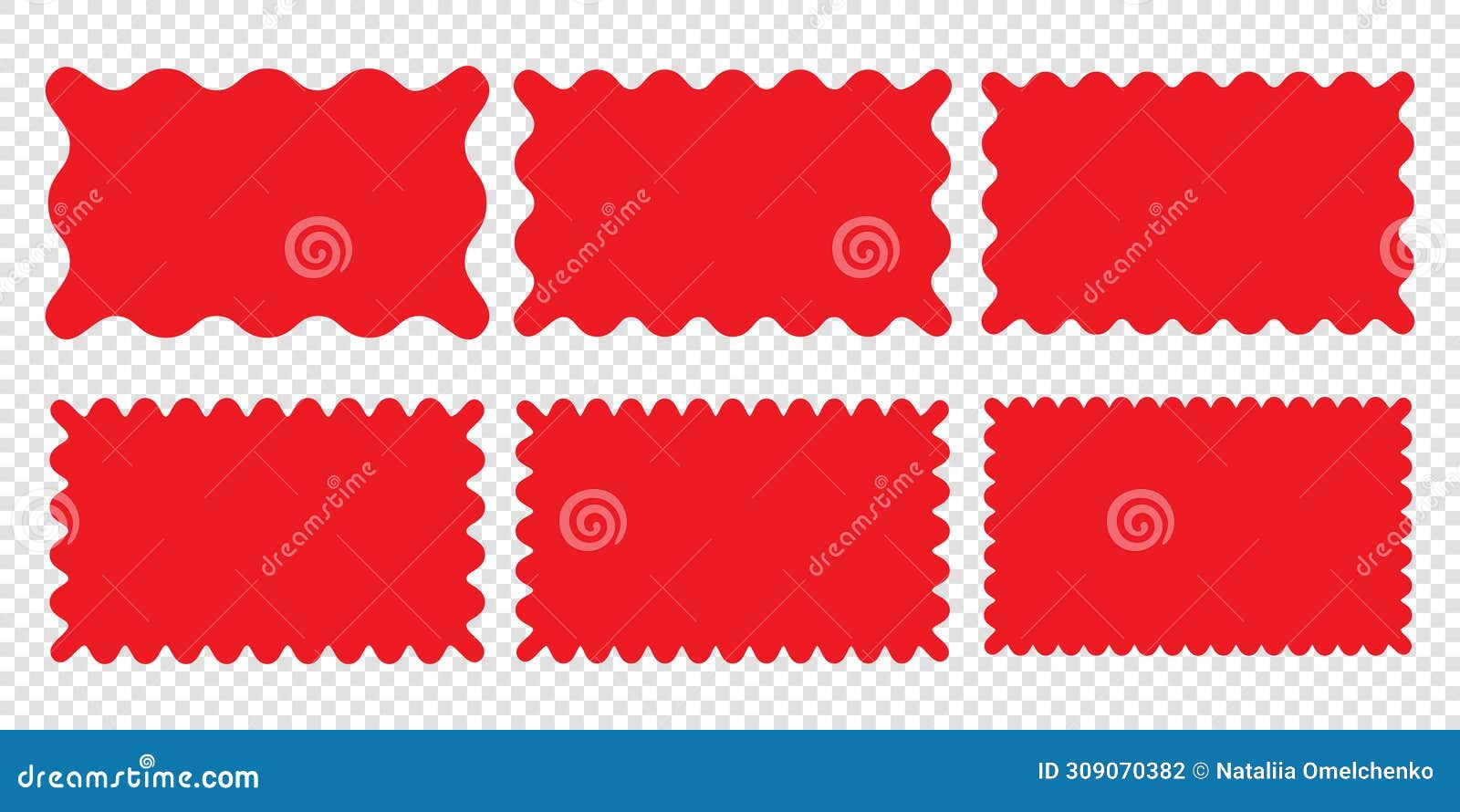 Wavy Edge Rectangle Shapes Icon Vector Set | CartoonDealer.com #309070382