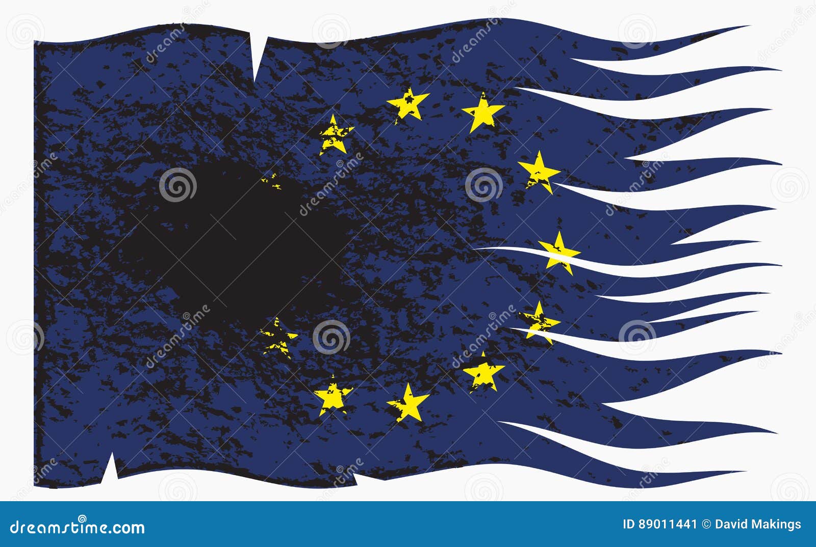 Wavy EU Flag Grunged stock illustration. Illustration of patriotic ...