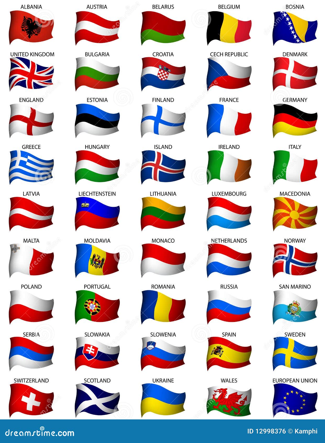 Wavy european flags set stock illustration. Illustration of italy ...