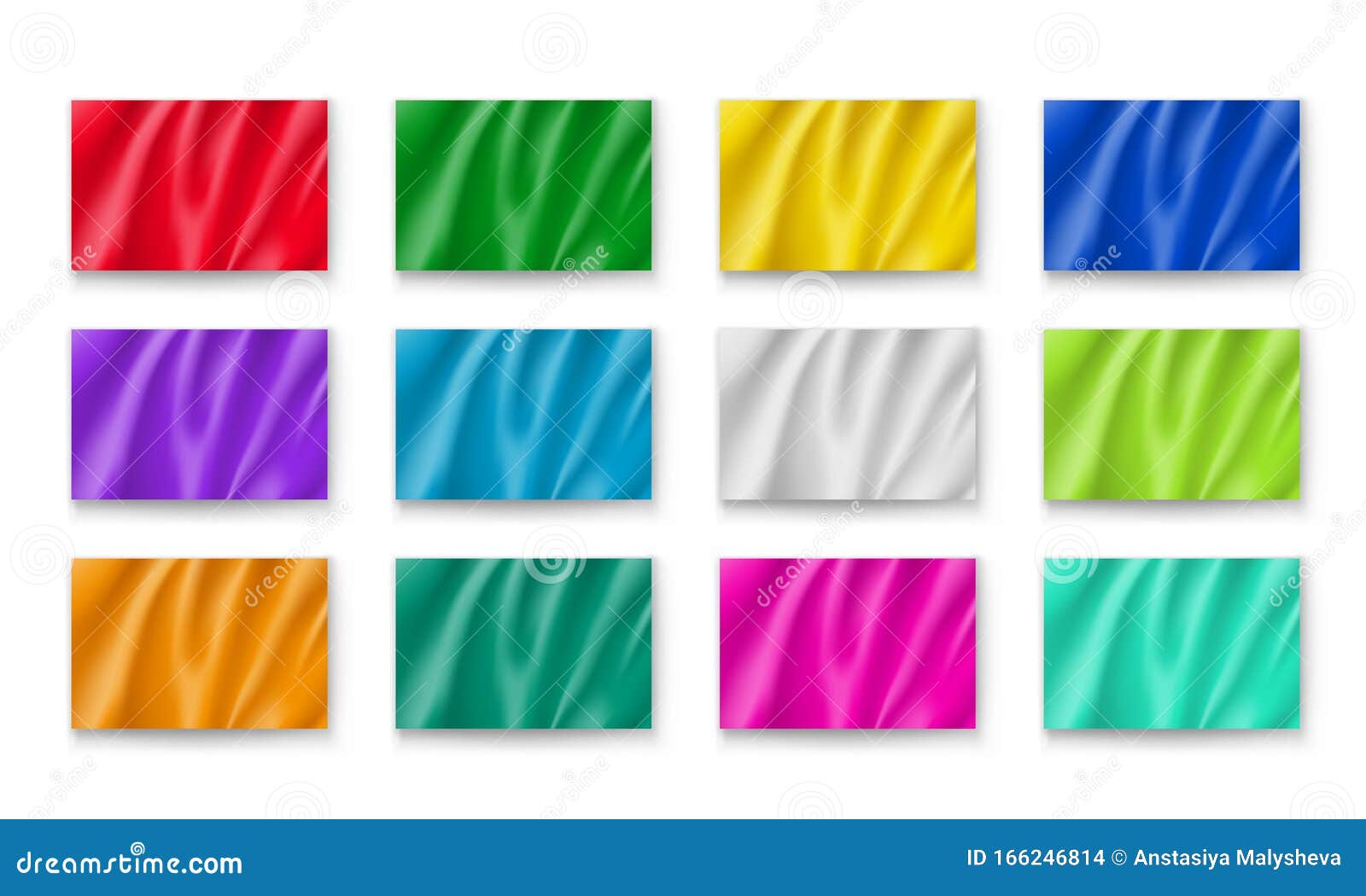 Wavy Fabric Mockups Set with Copy Space Stock Vector - Illustration of ...