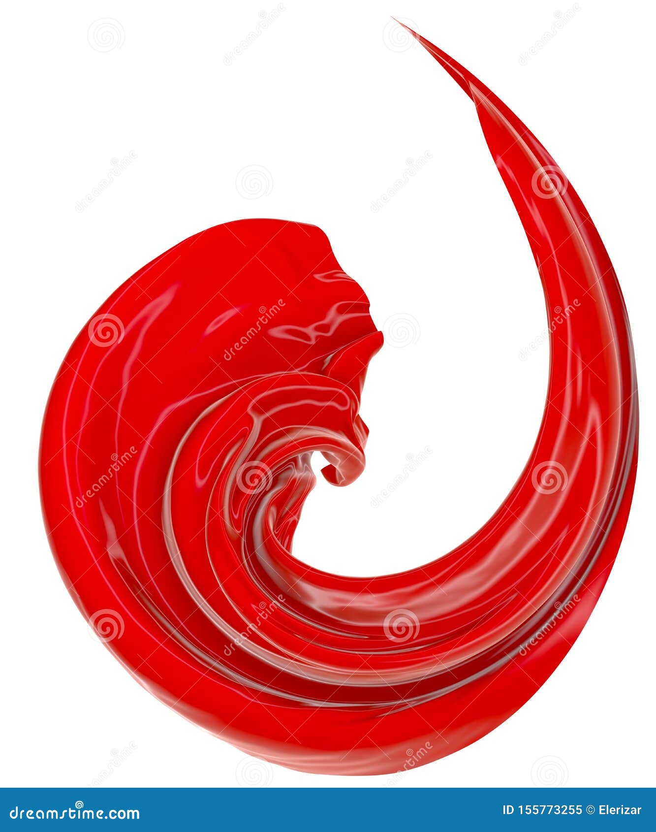 Wavy Fabric on a White Background. 3D Rendering Stock Illustration ...