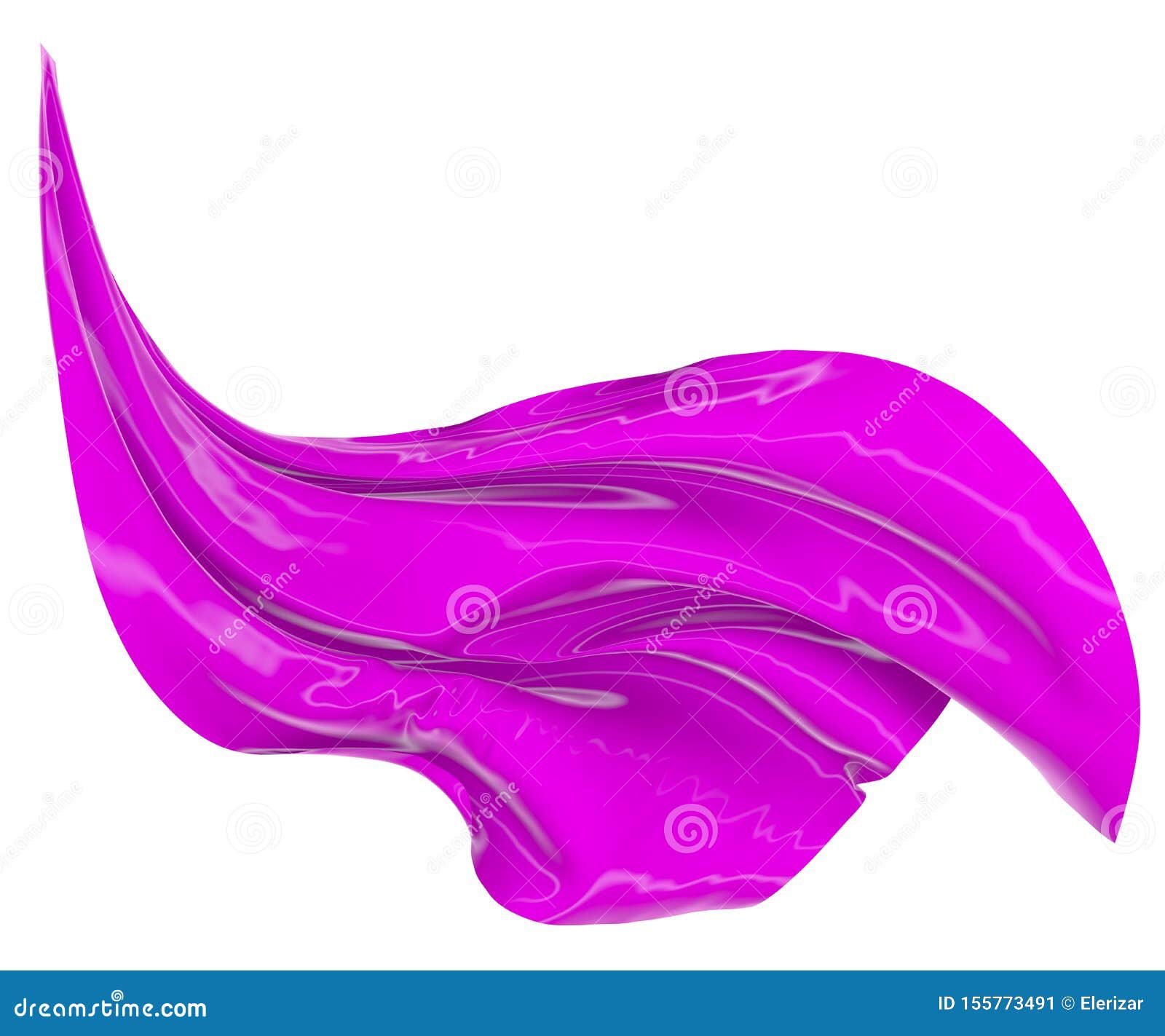 Wavy Fabric on a White Background. 3D Rendering Stock Illustration ...