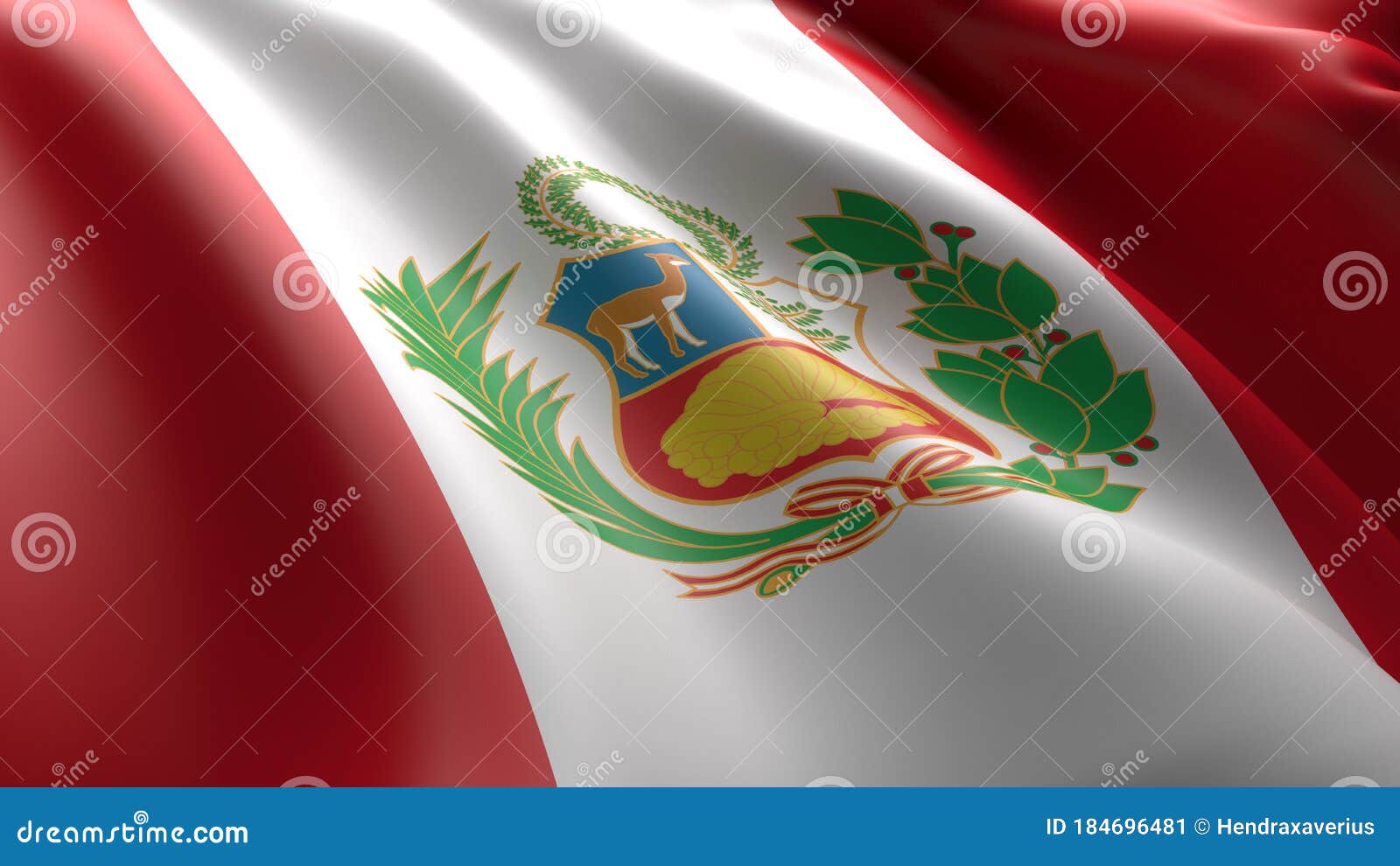 Wavy flag of Peru stock illustration. Illustration of nation - 184696481