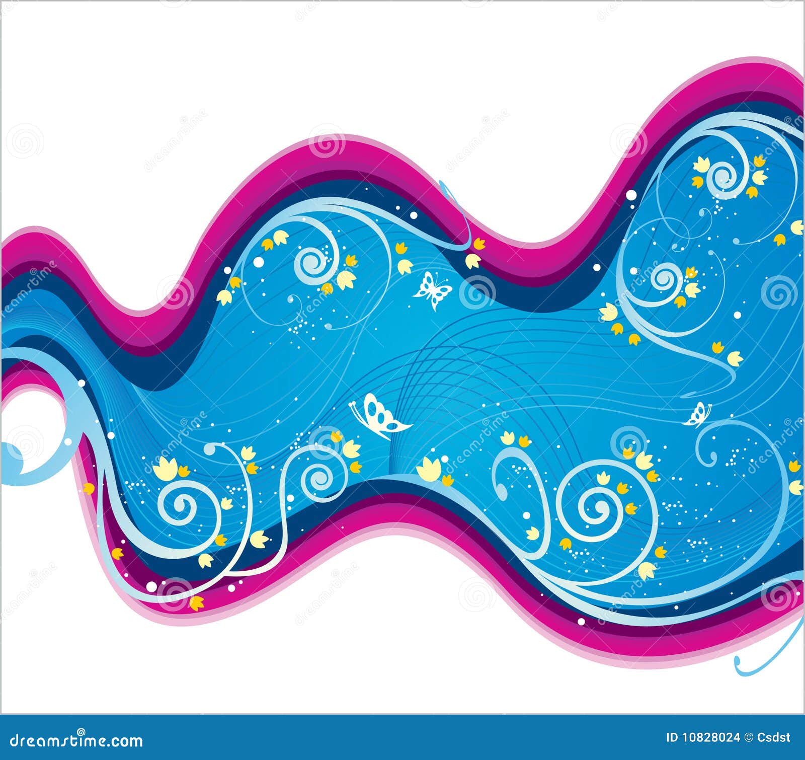 Wavy and floral abstract stock vector. Illustration of illustrated ...