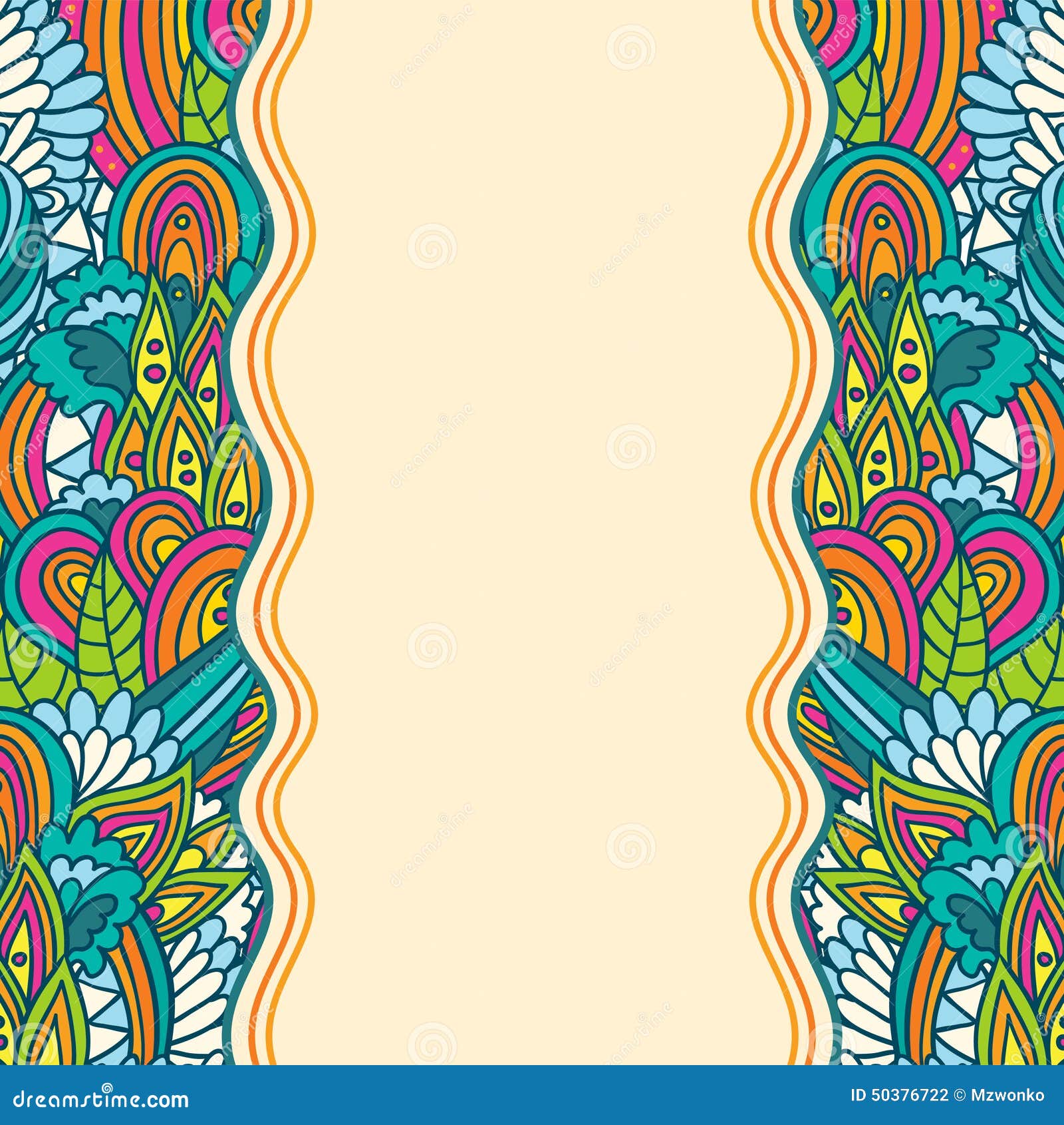 Wavy Floral Sketch Template Stock Illustration - Illustration of ...