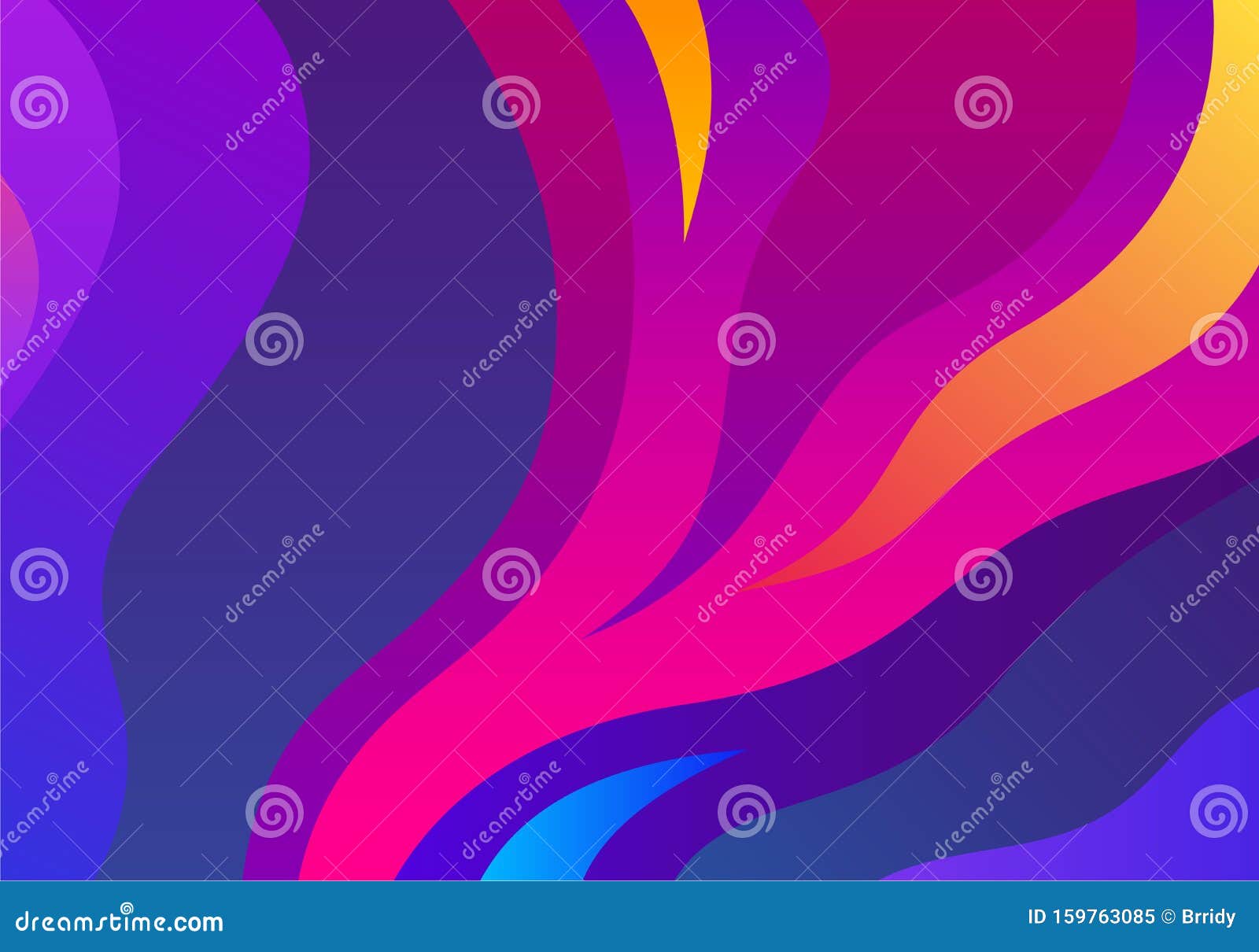 Wavy Flow Background. Vector Colorful Dynamic Bg with Gradient Stock ...