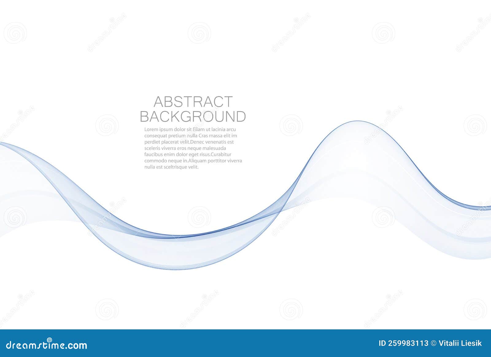 Wavy Flow of Transparent Blue Abstract Wave. Stock Vector ...