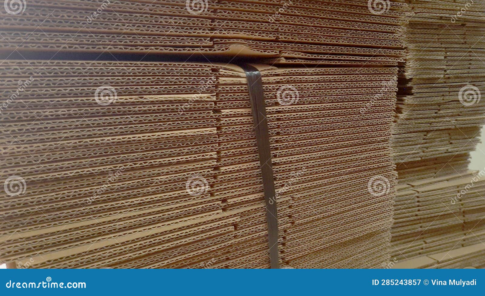 Wavy Folded Cardboard Detail Background Landscape. Stock Image - Image ...