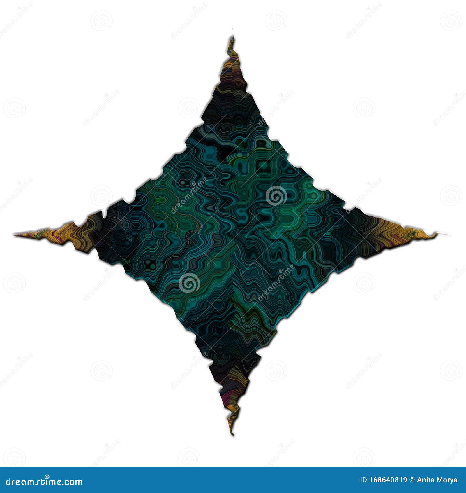 Wavy and Four Star Shaped Logo Stock Illustration - Illustration of ...