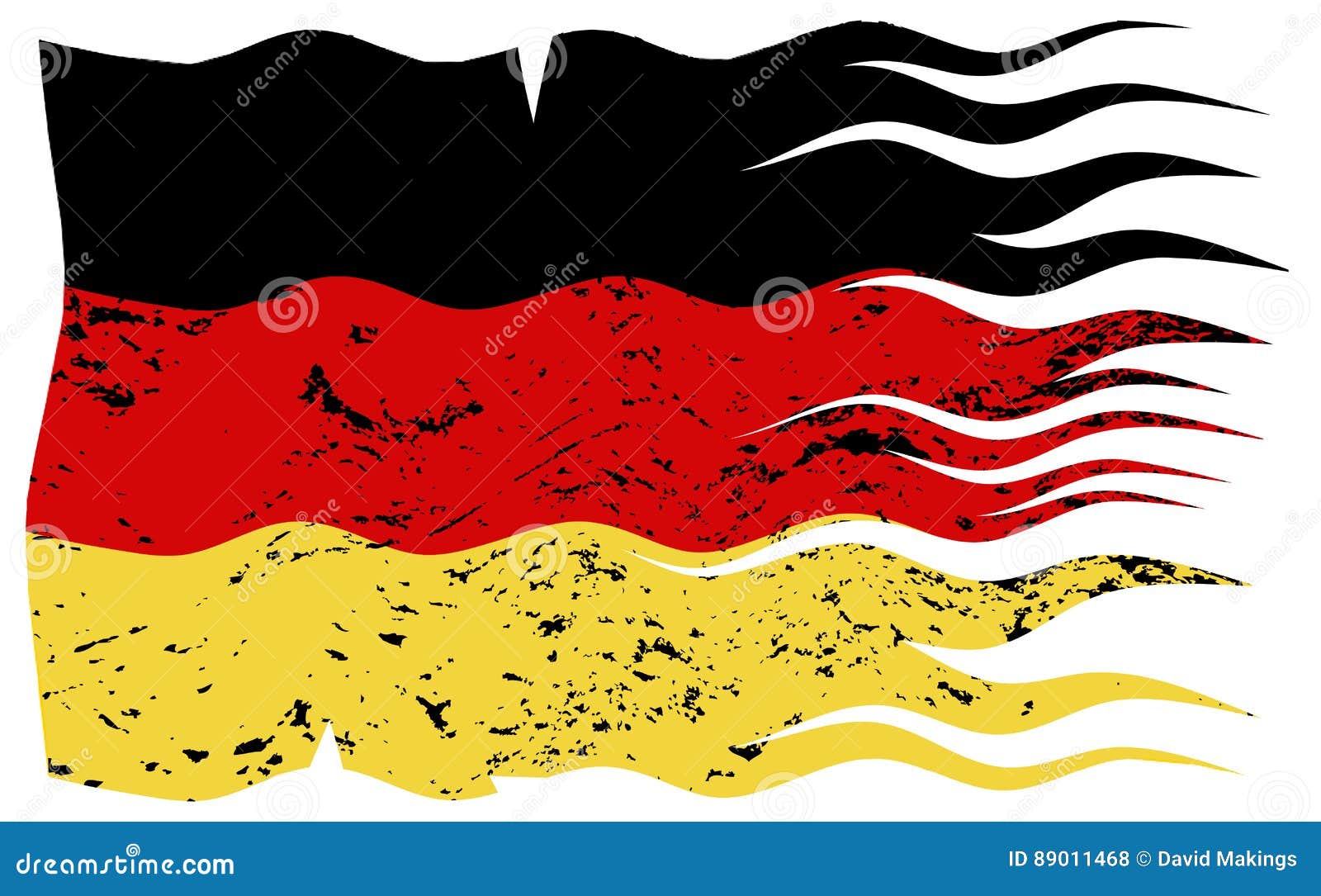 Wavy German Flag Grunged stock illustration. Illustration of isolated ...
