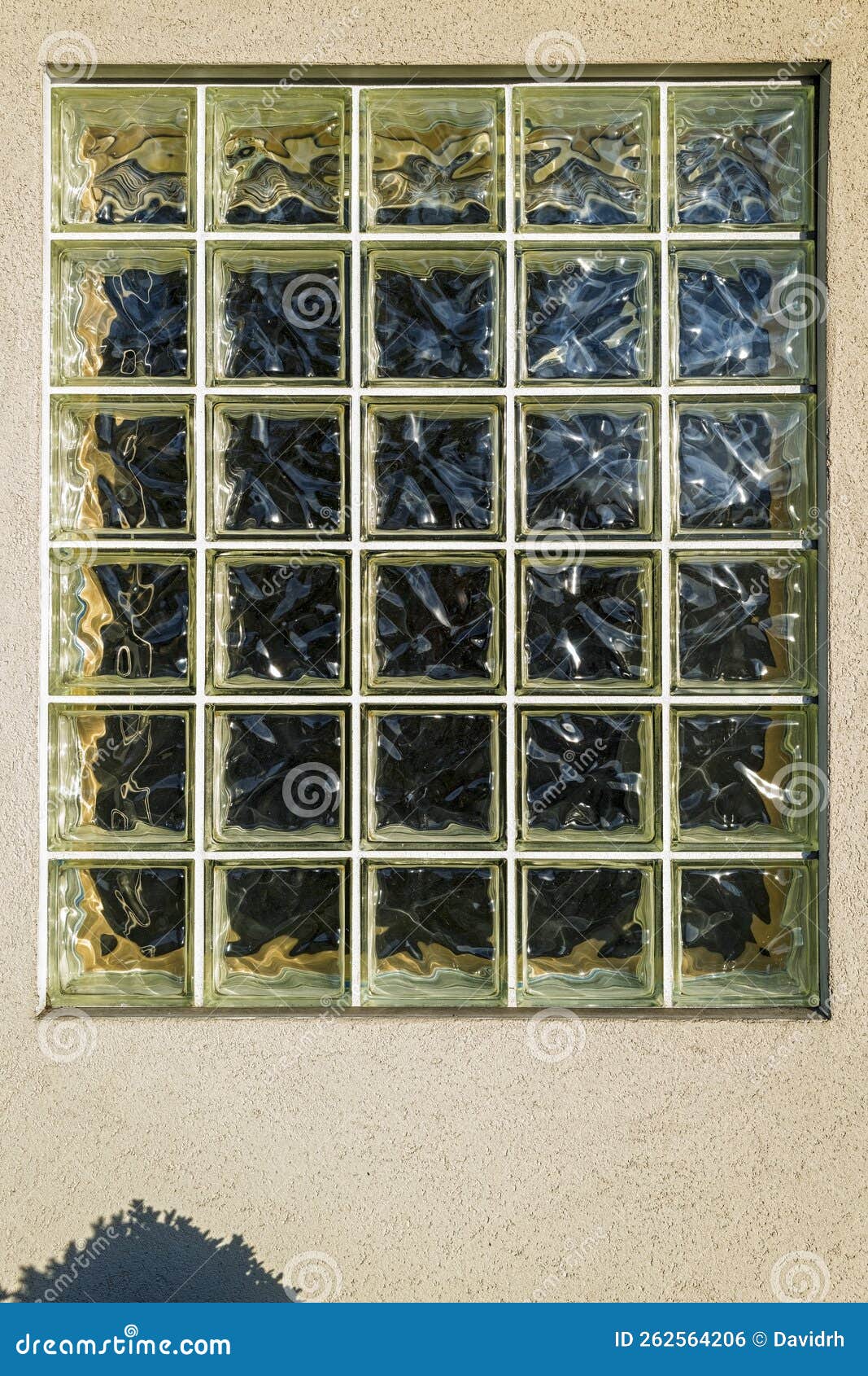 Wavy Glass Block Windows Installed on an Exterior Wall of a Building ...
