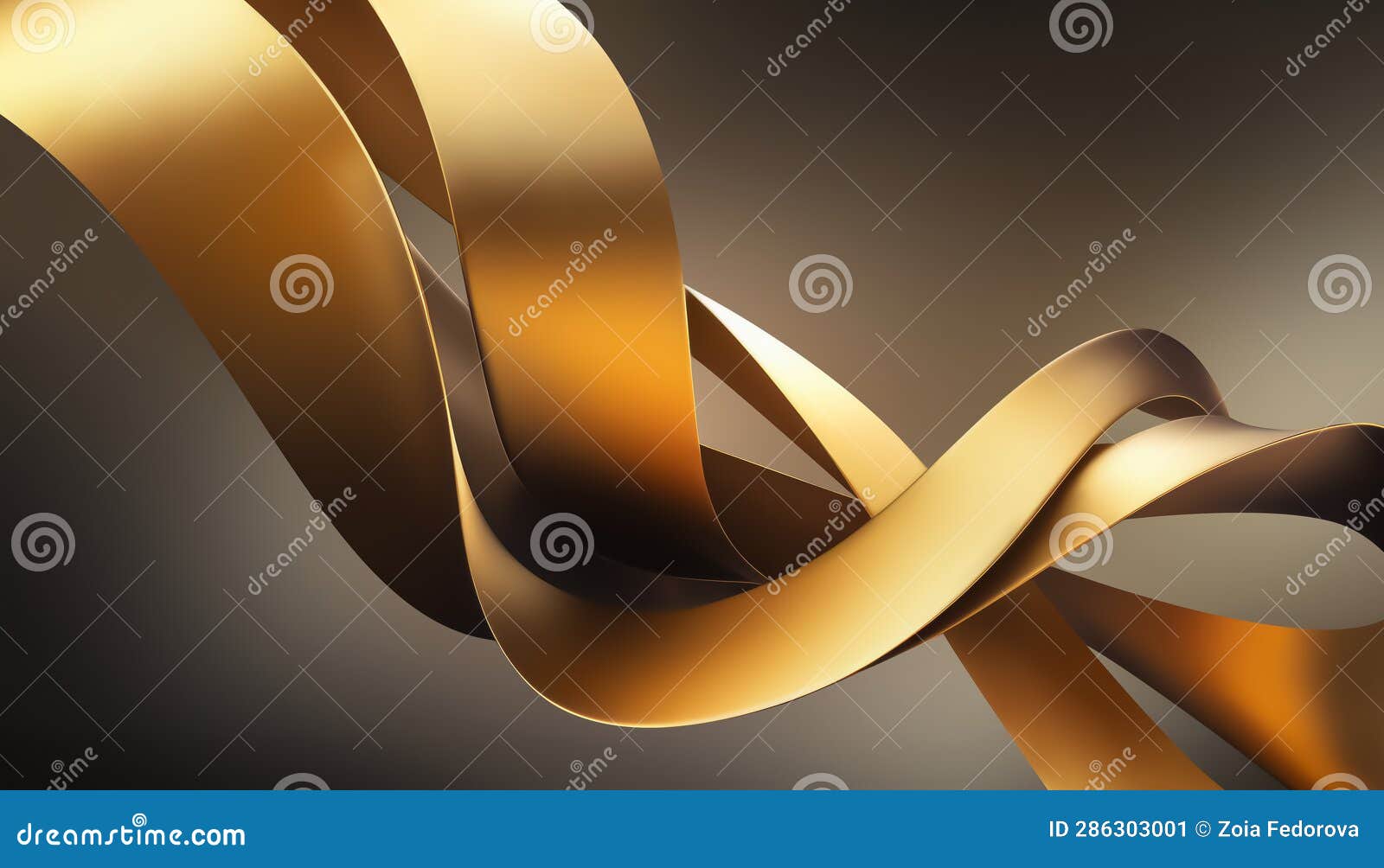 Wavy Golden Ribbons Background Stock Illustration - Illustration of ...