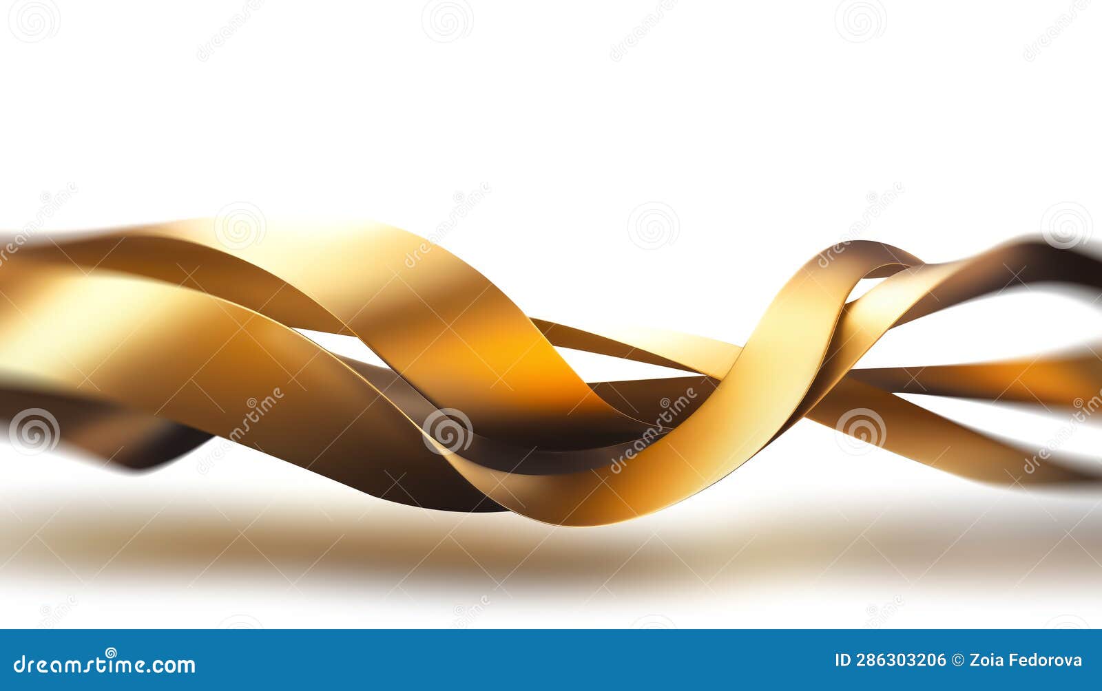 Wavy Golden Ribbons Background Stock Illustration - Illustration of ...