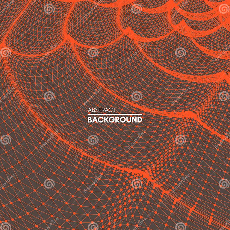Wavy Grid Background. 3d Abstract Vector Illustration Stock Vector ...