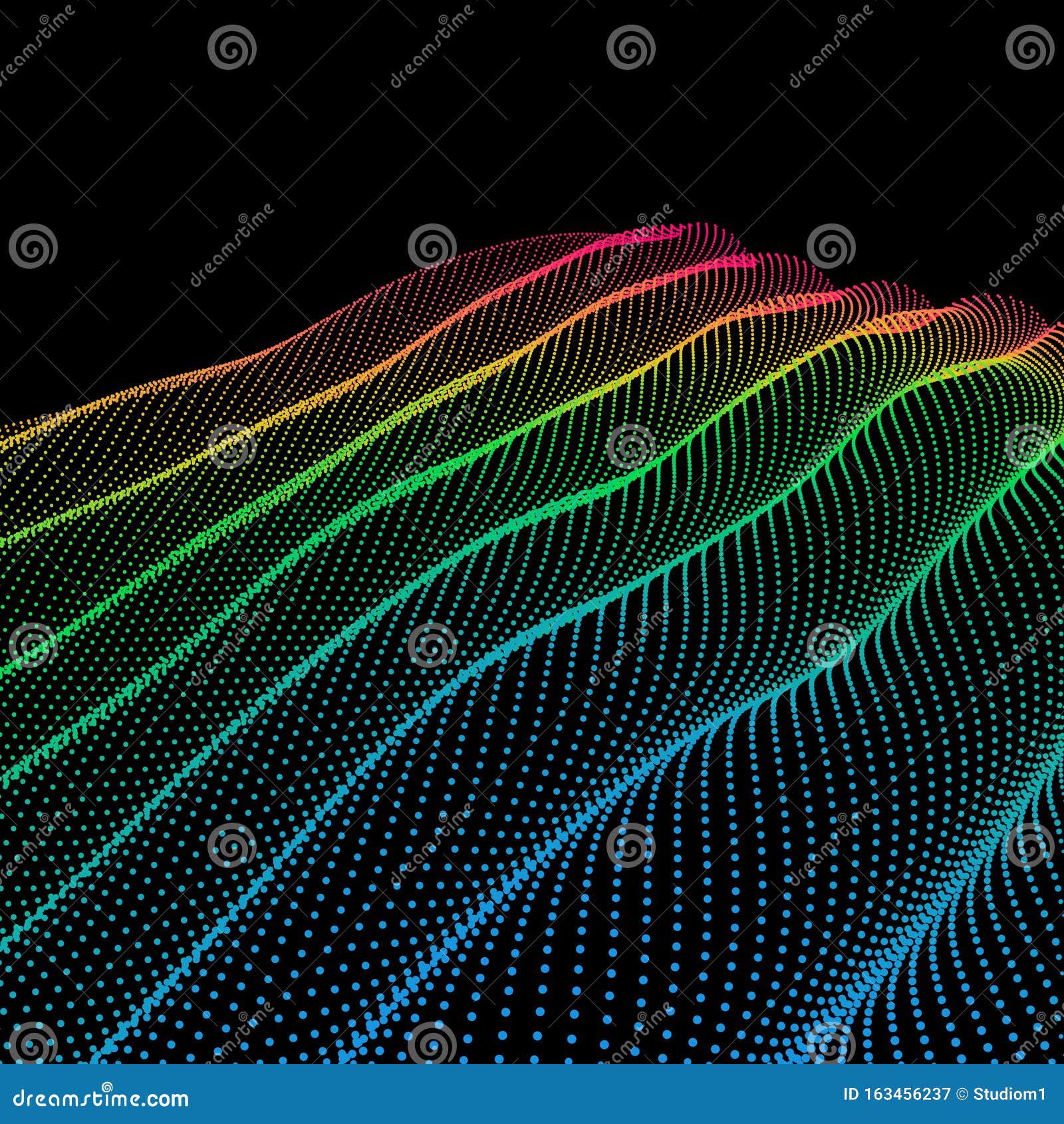 Wavy Grid Background. 3d Abstract Vector Illustration Stock Vector ...