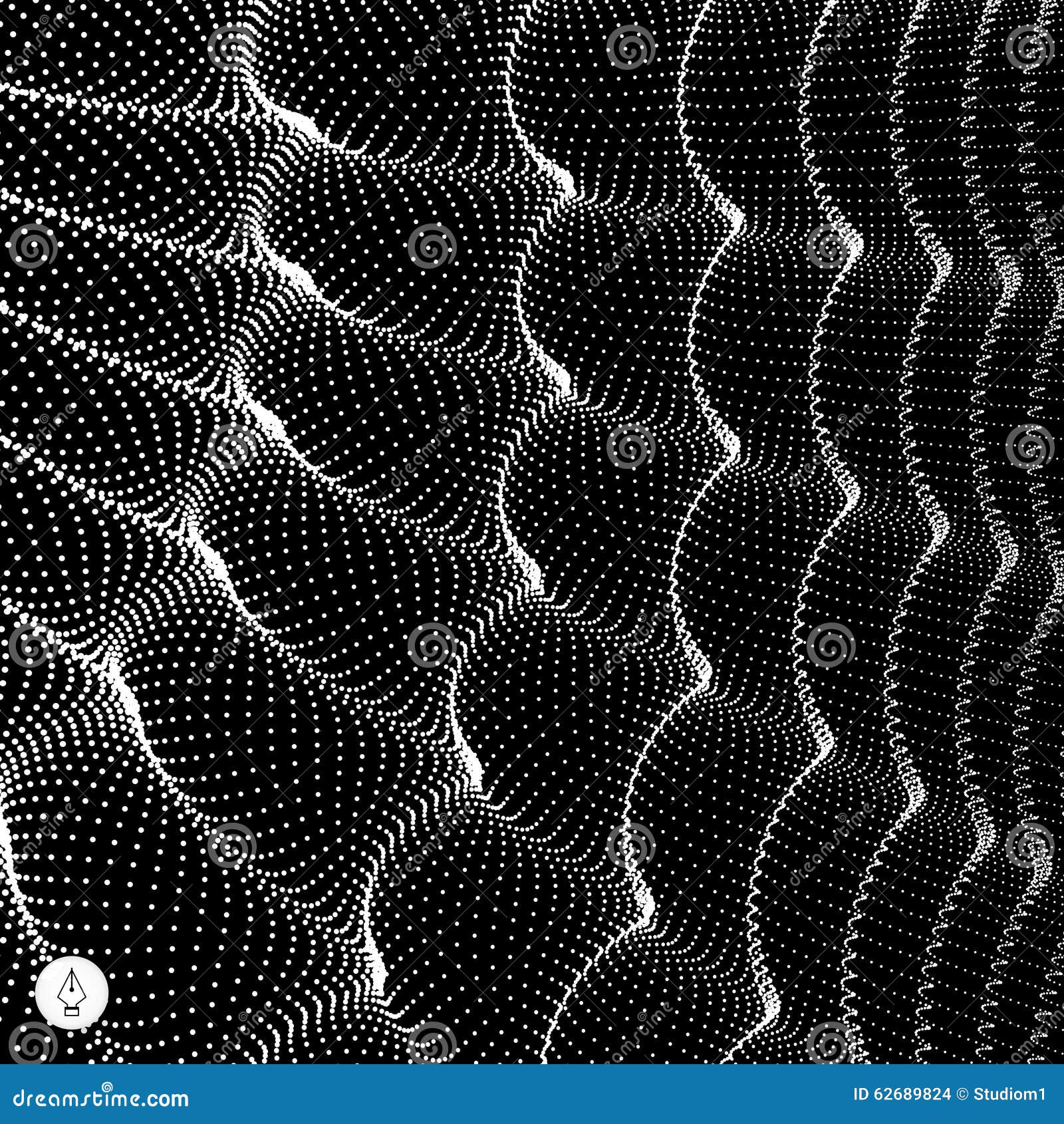 Wavy Grid Background. 3d Abstract Vector Illustration. Stock Vector ...