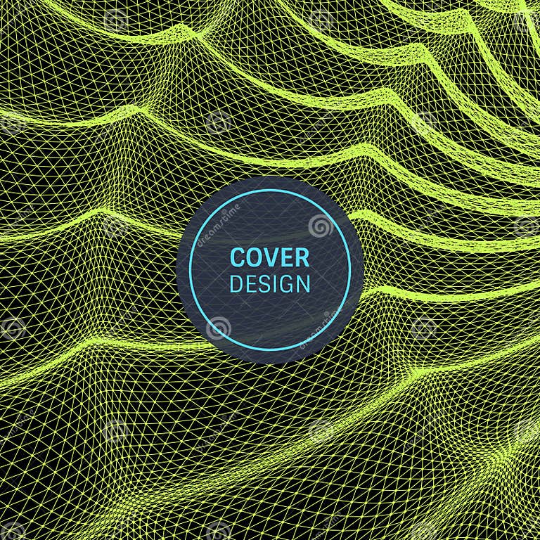 Wavy Grid Background. 3d Abstract Vector Illustration Stock Vector ...