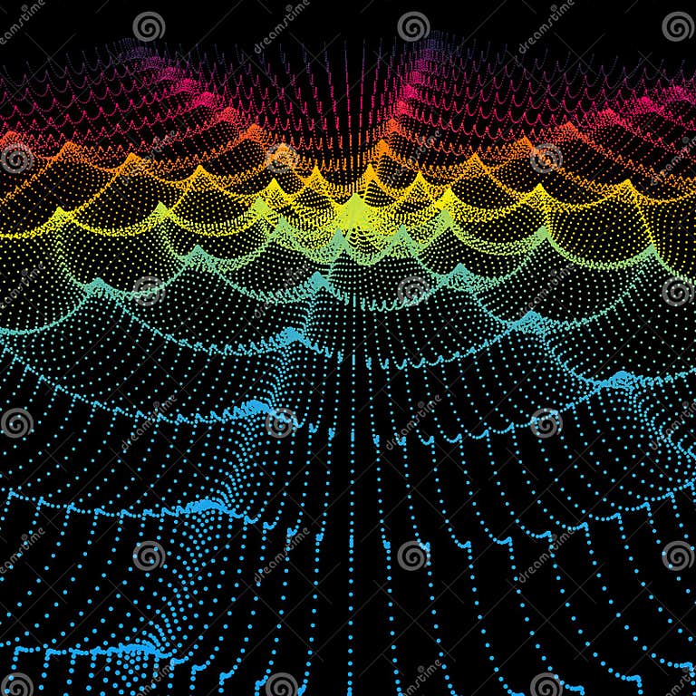 Wavy Grid Background. 3d Abstract Vector Illustration Stock Vector ...